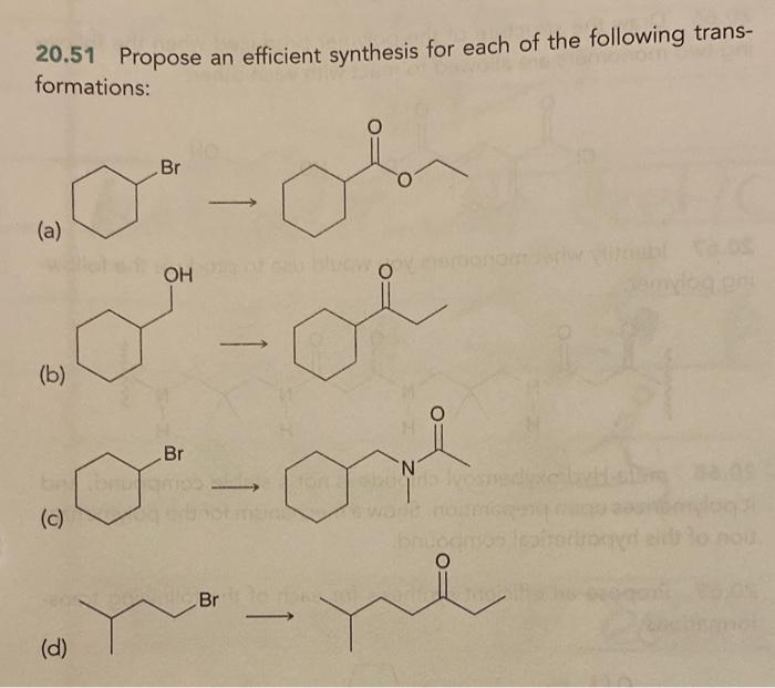 Solved 20.51 Propose an efficient synthesis for each of the | Chegg.com