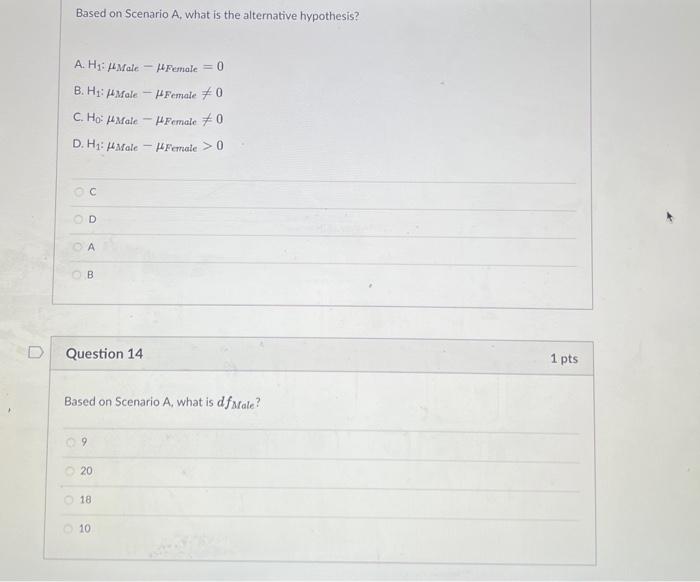 Solved Scenario A A professor teaches a certain section of | Chegg.com