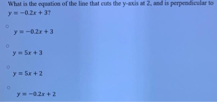 Solved What is the equation of the line that cuts the y-axis | Chegg.com