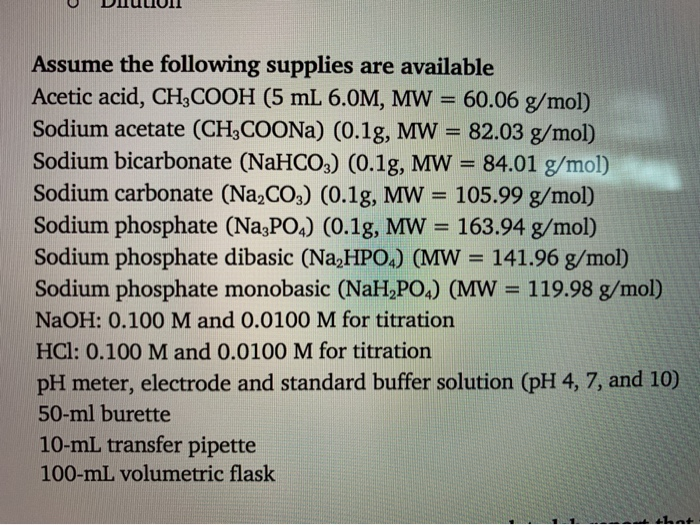 Solved design procedure for preparing 25.0 mL buffer | Chegg.com