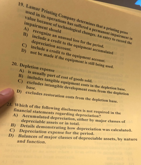 Solved 19. Lamar Printing Company determines that a printing | Chegg.com