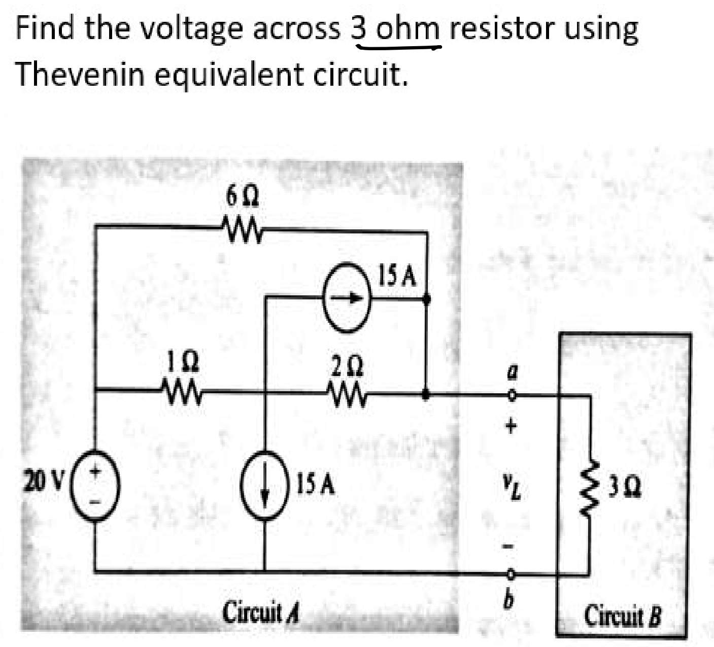Find the voltage across 3 ﻿ohm resistor using | Chegg.com