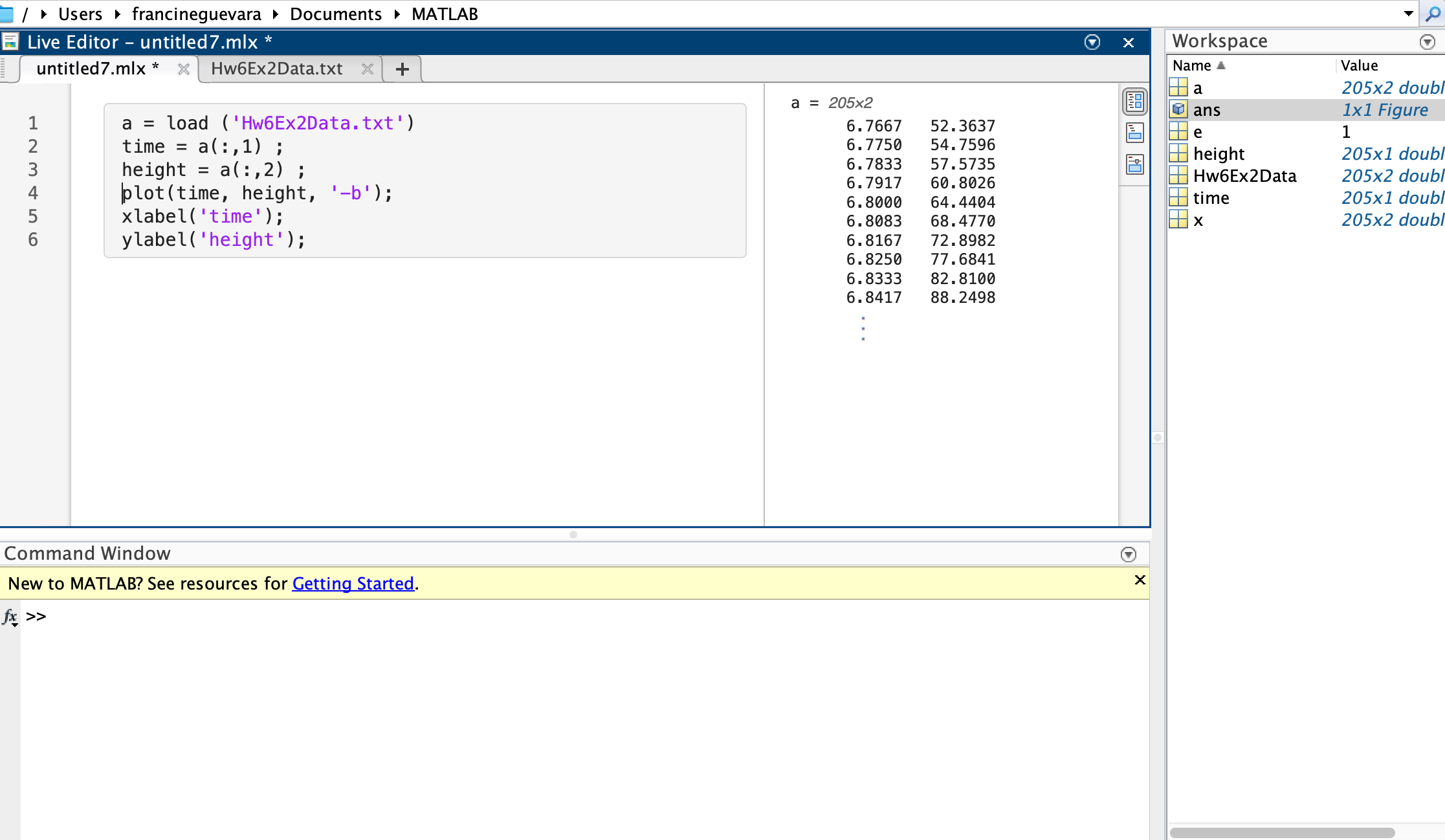 Solved Hello all. I am having trouble having my plot appear | Chegg.com