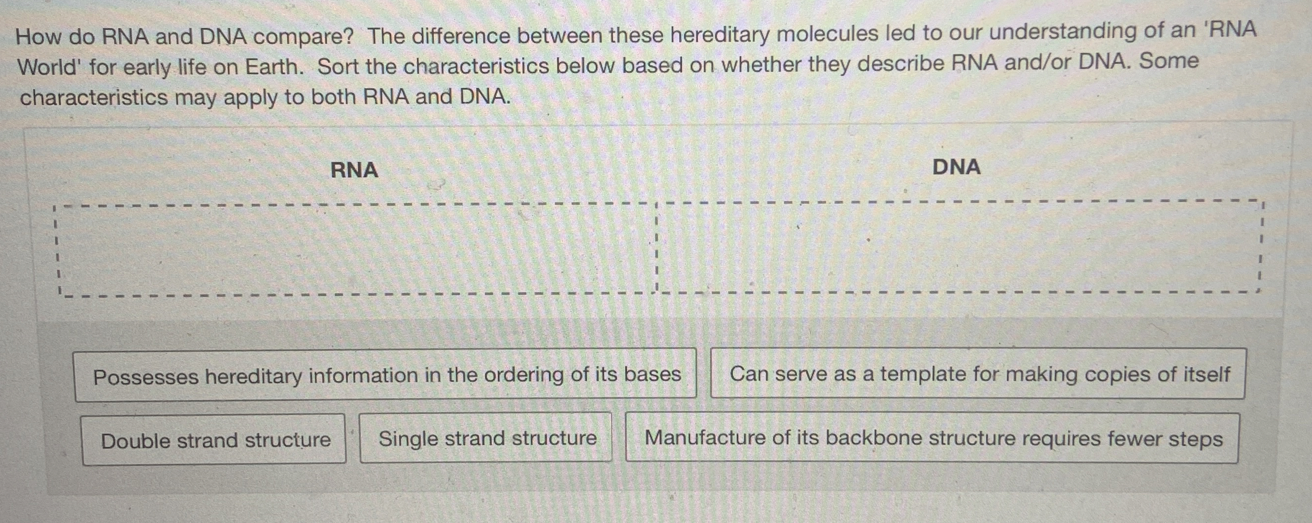 Solved How do RNA and DNA compare? The difference between | Chegg.com