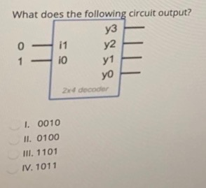 Solved What does the following circuit output? 13 O- y2 y1 | Chegg.com