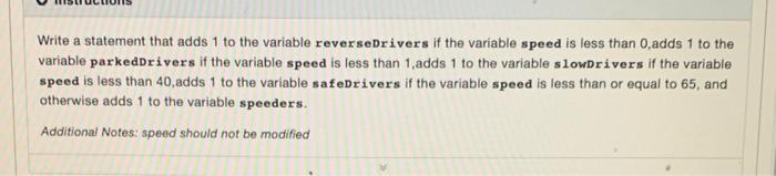 Solved Write a statement that adds 1 to the variable | Chegg.com