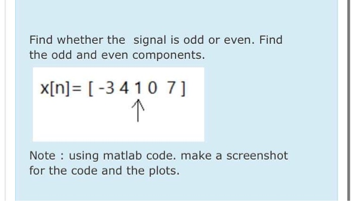 Solved Find whether the signal is odd or even. Find the odd | Chegg.com