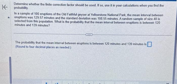 Solved Determine Whether The Finite Correction Factor Should