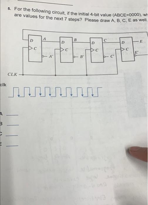 Solved cik 5. For the following circuit, if the initial | Chegg.com