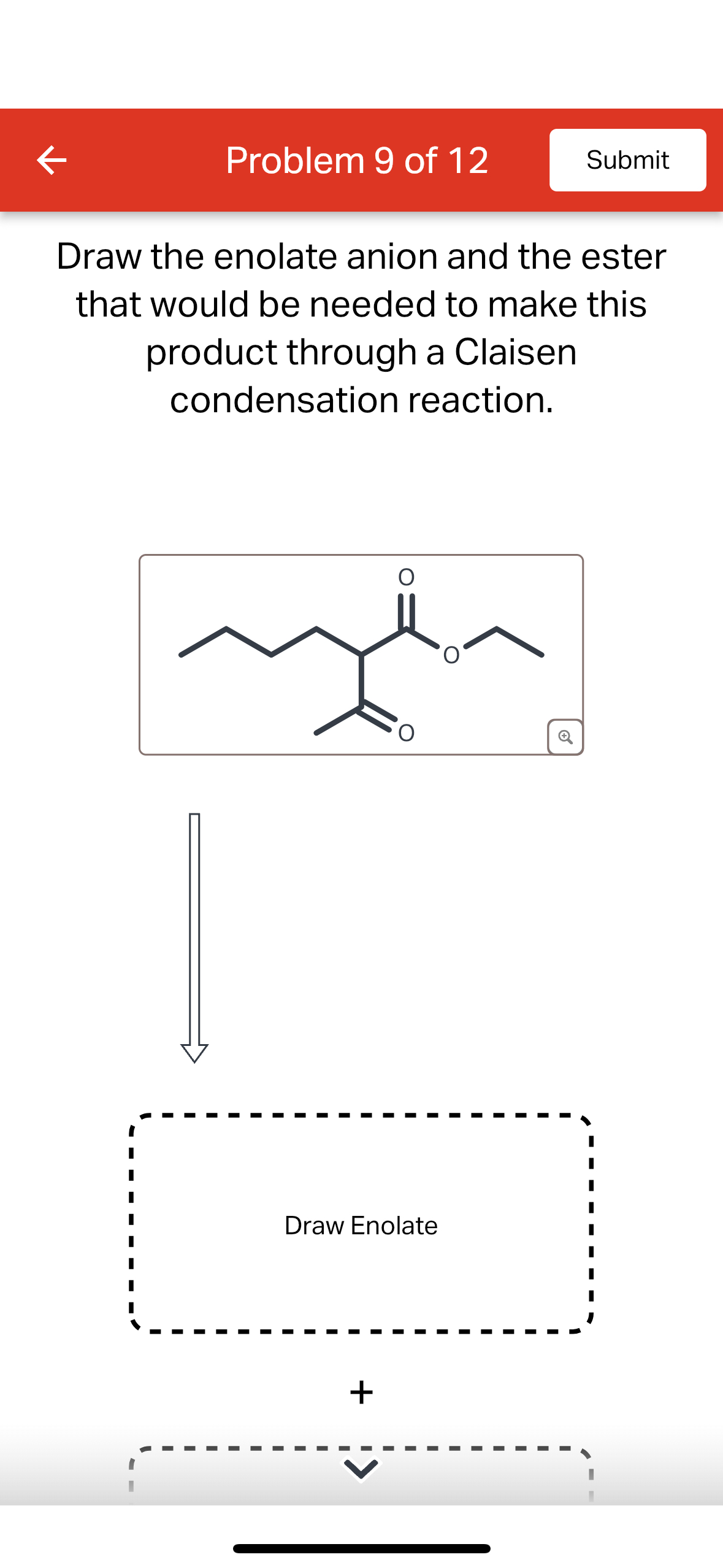 Solved Problem 9 ﻿of 12Draw the enolate anion and the ester | Chegg.com