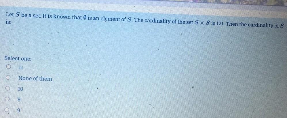 Solved Let S be a set and the set contains an integer which | Chegg.com