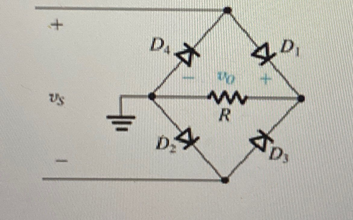 Solved Find current in diodes with Vs being a 12v 60hz | Chegg.com
