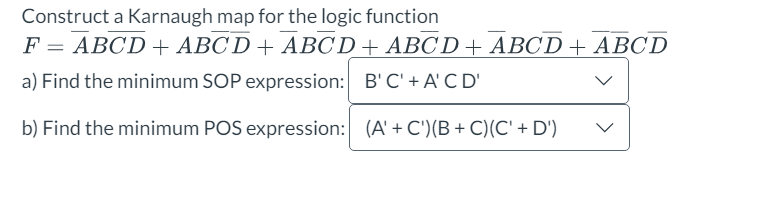 Solved Construct a Karnaugh map for the logic | Chegg.com