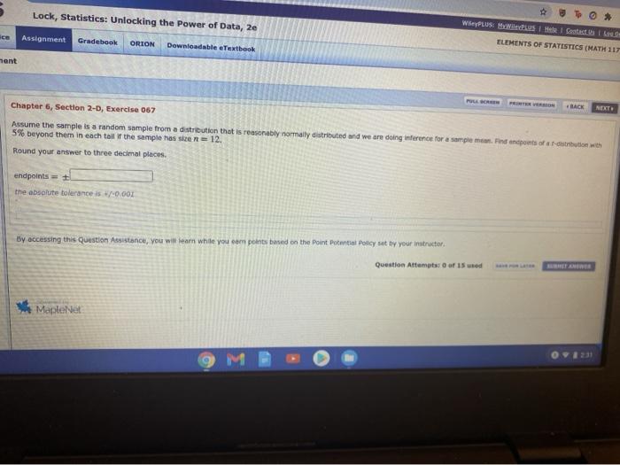 Solved Lock, Statistics: Unlocking the Power of Data, 2e | Chegg.com
