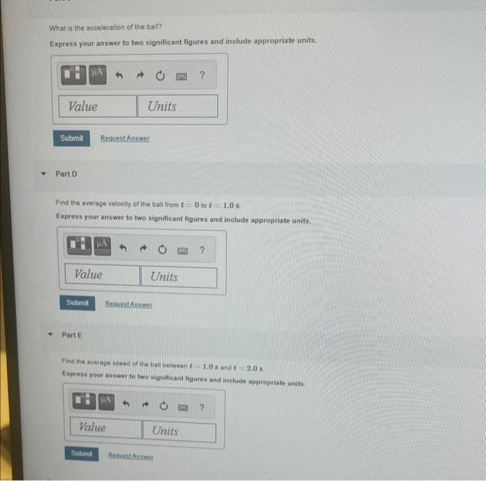 The position of a ball as a function of time is given | Chegg.com