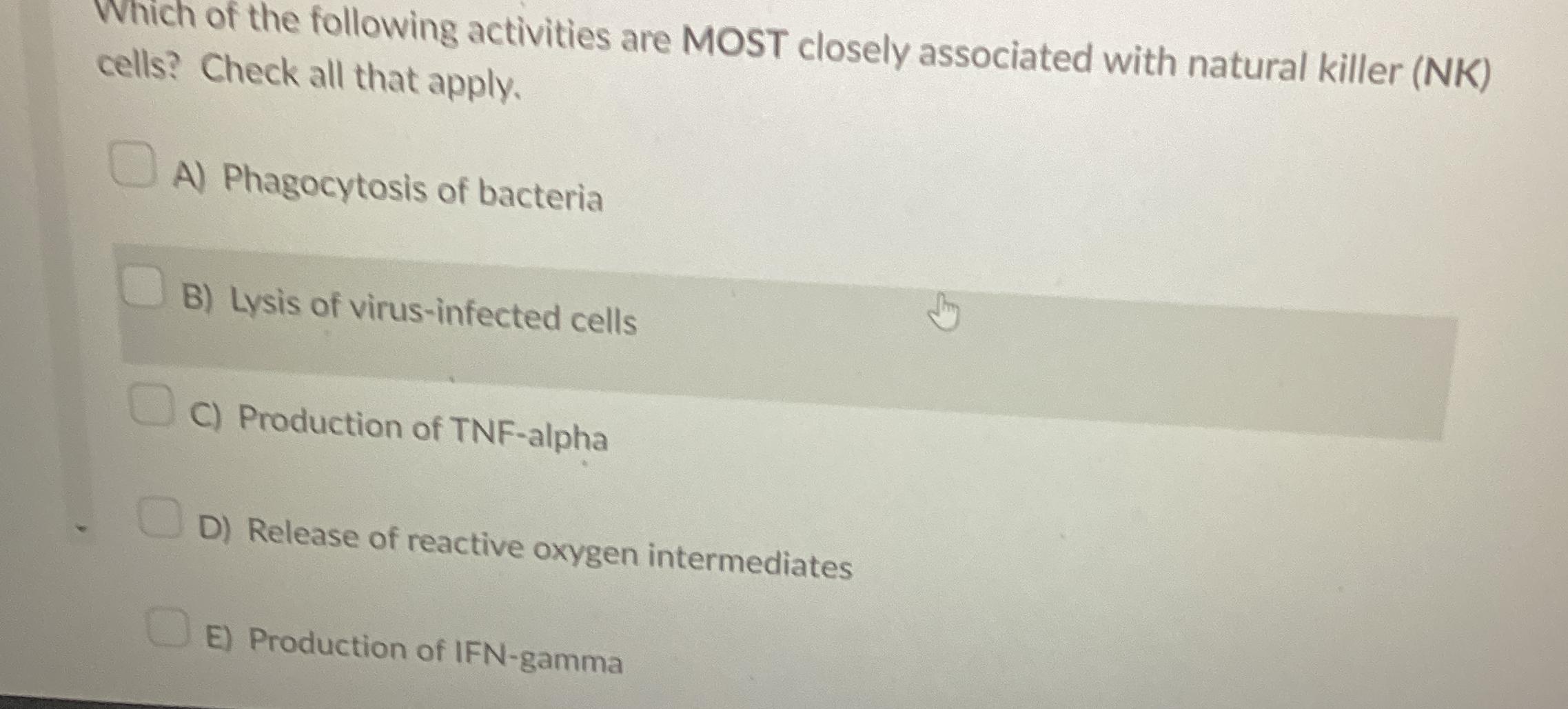 Solved Which of the following activities are MOST closely | Chegg.com