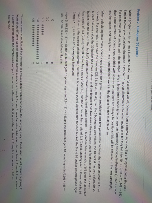Solved Problem 2 Histogram Write A Program Which Prints A 1516