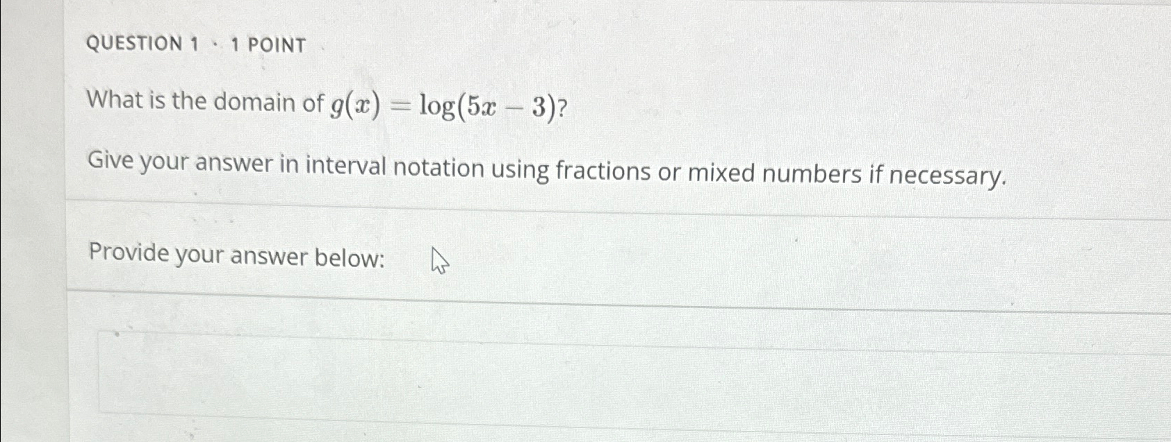 Solved QUESTION 1 - 1 ﻿POINTWhat is the domain of | Chegg.com