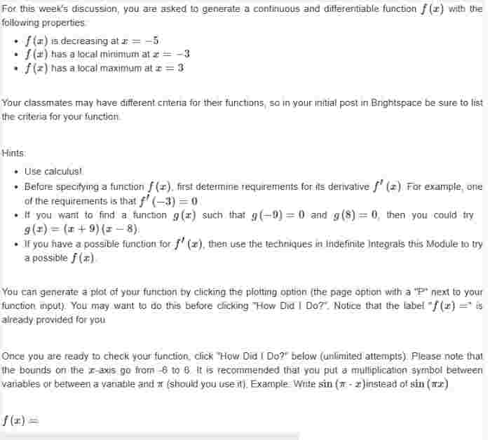 Solved For this week's discussion, you are asked to | Chegg.com