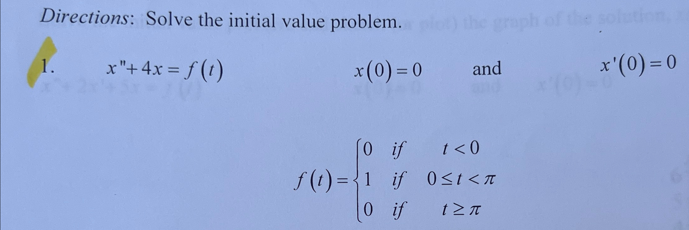 Solved Solve the initial value probem using laplace | Chegg.com