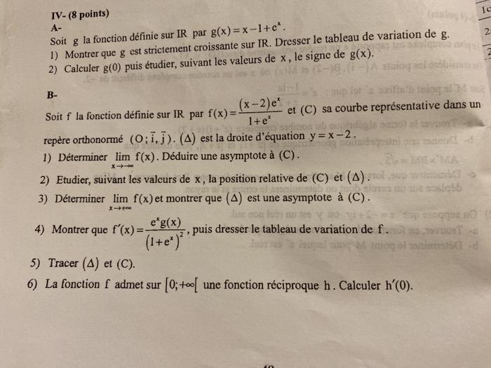 Soit g la fonction définie sur R par g(x)=e*(x+2) - 2 | Chegg.com Soit g la fonction définie sur R par g(x)=e*(x+2) - 2 | Chegg.com