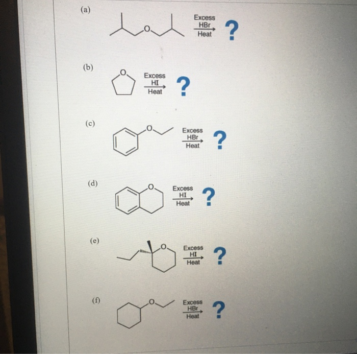 Solved "Lad 3? Excess HBr Heat Excess HI Heat Excess HBr, | Chegg.com