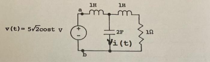 Solved using steady state phasor analysis 1. find current 2. | Chegg.com