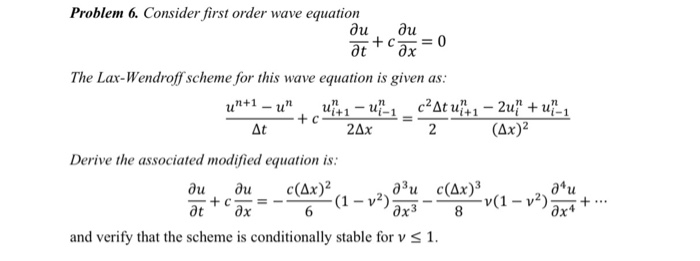 Solved at E Problem 6. Consider first order wave equation ди | Chegg.com