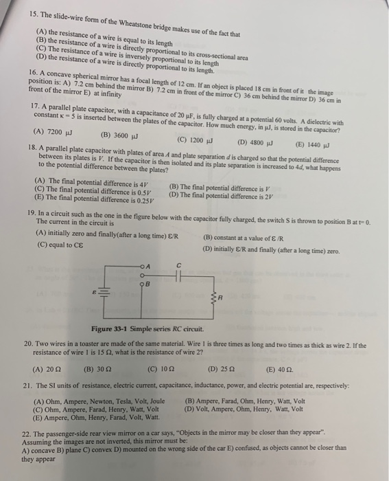 Solved 15. The slide-wire form of the Wheatstone bridge | Chegg.com