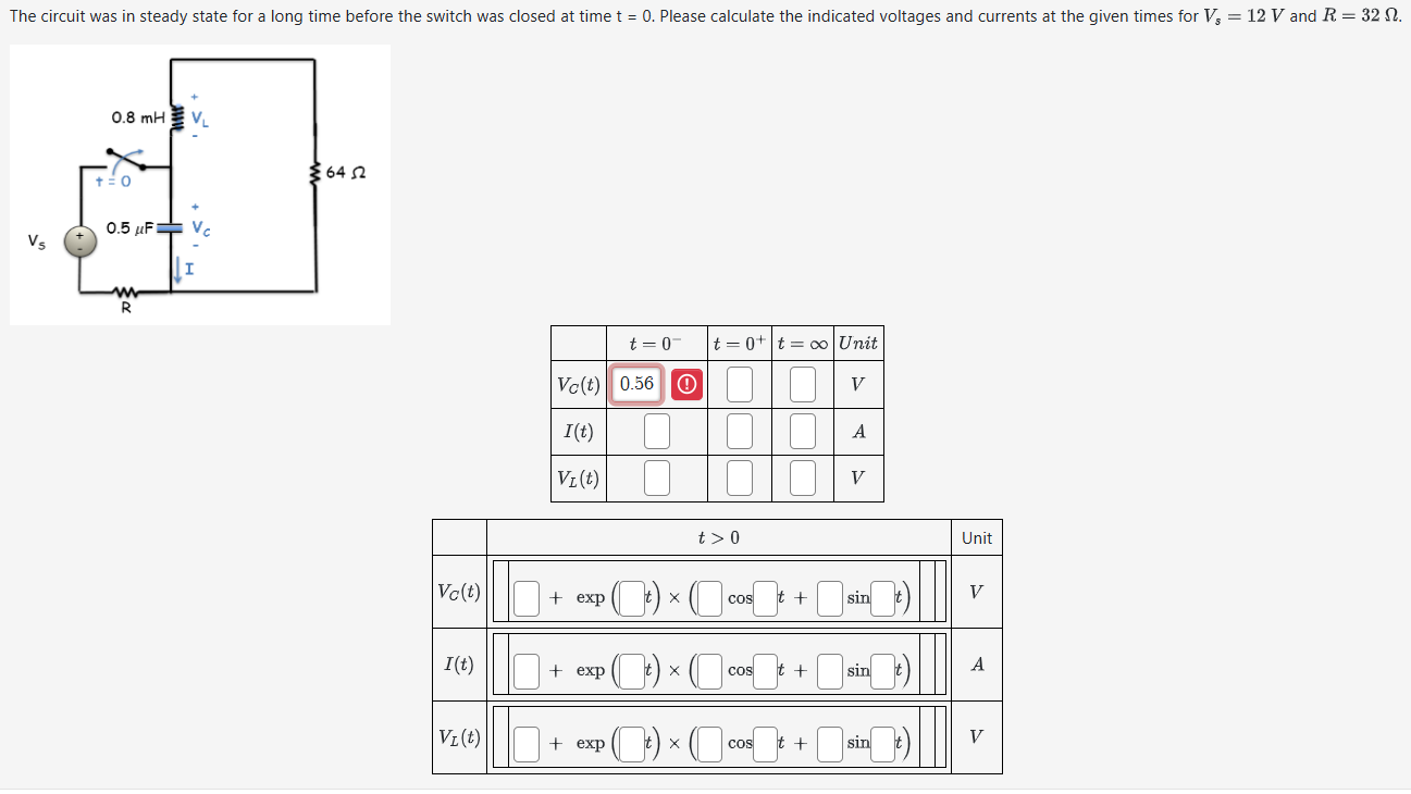 Solved by an EXPERT The circuit was in ﻿steady state for a long time | Chegg.com