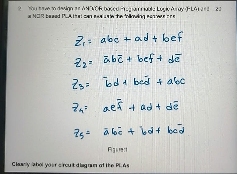 Solved 2. You have to design an AND/OR based Programmable | Chegg.com