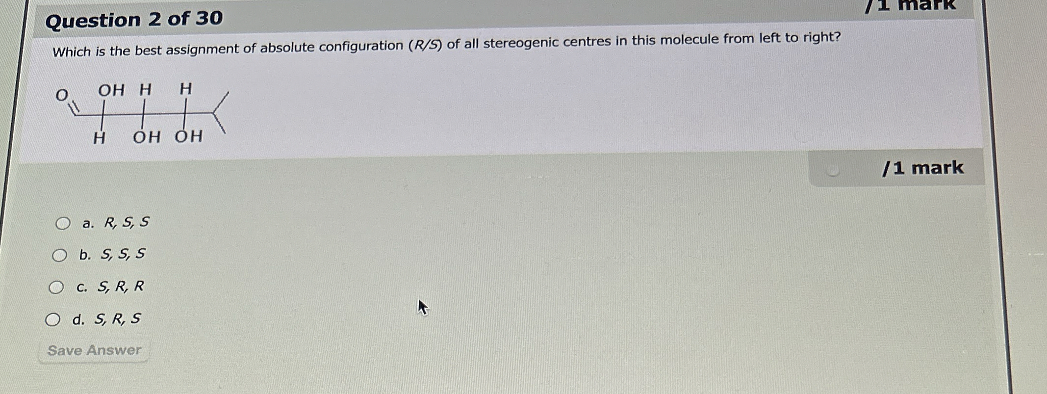 Solved Question 2 ﻿of 30Which is the best assignment of | Chegg.com