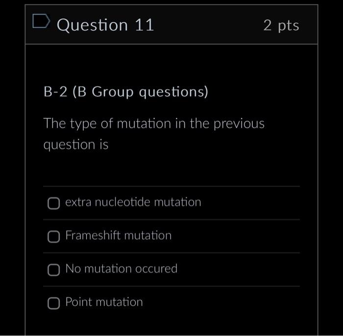 No mutation occured Point mutation The genetic code | Chegg.com