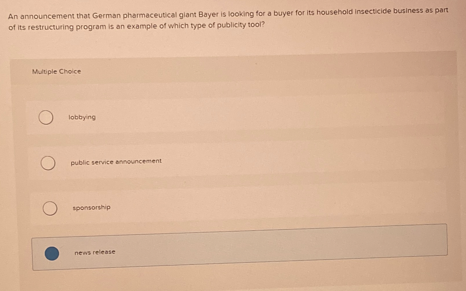 Solved An announcement that German pharmaceutical glant | Chegg.com