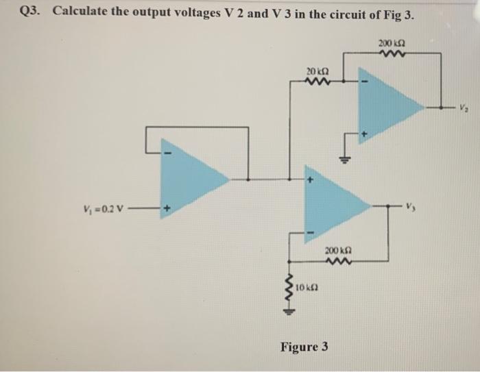 Solved Q3. Calculate the output voltages V2 and V3 in the | Chegg.com