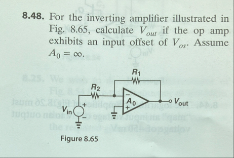 Solved 8.48. ﻿For the inverting amplifier illustrated in | Chegg.com