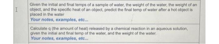 Solved Given the initial and final temps of a sample of | Chegg.com