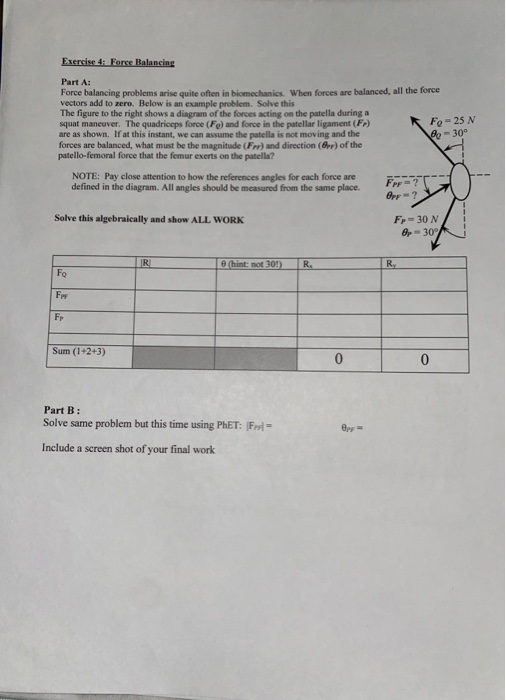 Solved Exercise Force Balancing Part A: Force balancing | Chegg.com