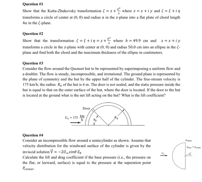Solved Question #1 Show that the Kutta-Zhukovsky | Chegg.com