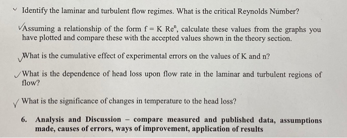 Solved Identify the laminar and turbulent flow regimes. What | Chegg.com