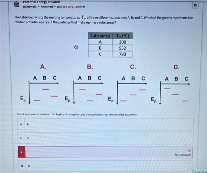 Solved The table below lists the melting temperatures (Tm of | Chegg.com