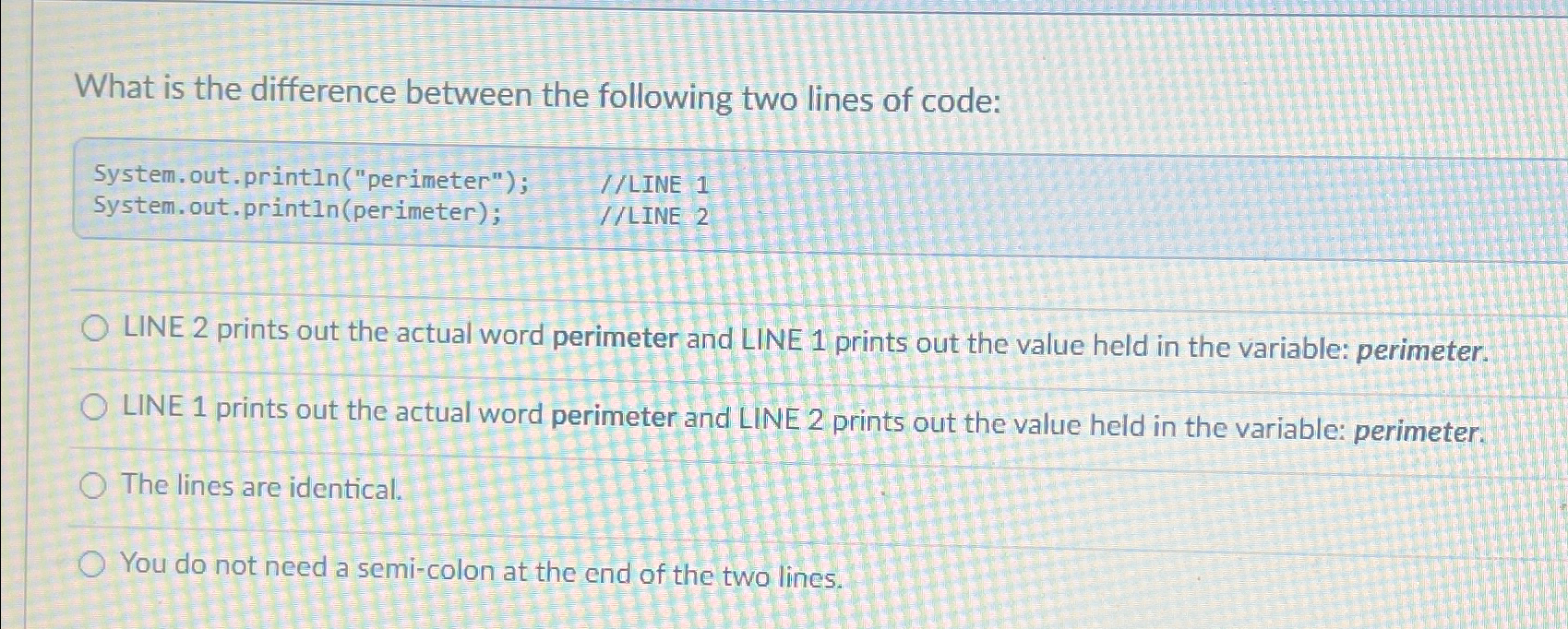 Solved What is the difference between the following two | Chegg.com