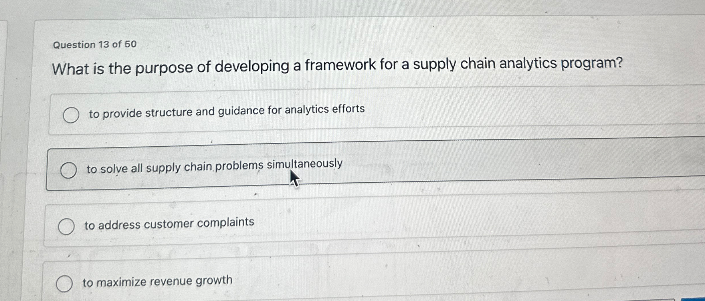 Solved Question 13 ﻿of 50What is the purpose of developing a | Chegg.com
