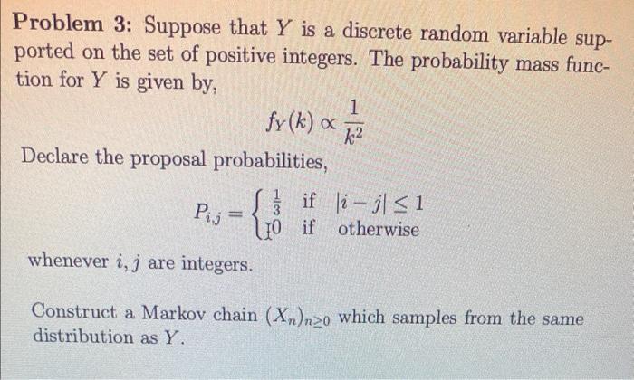 Solved Problem 3: Suppose that Y is a discrete random | Chegg.com