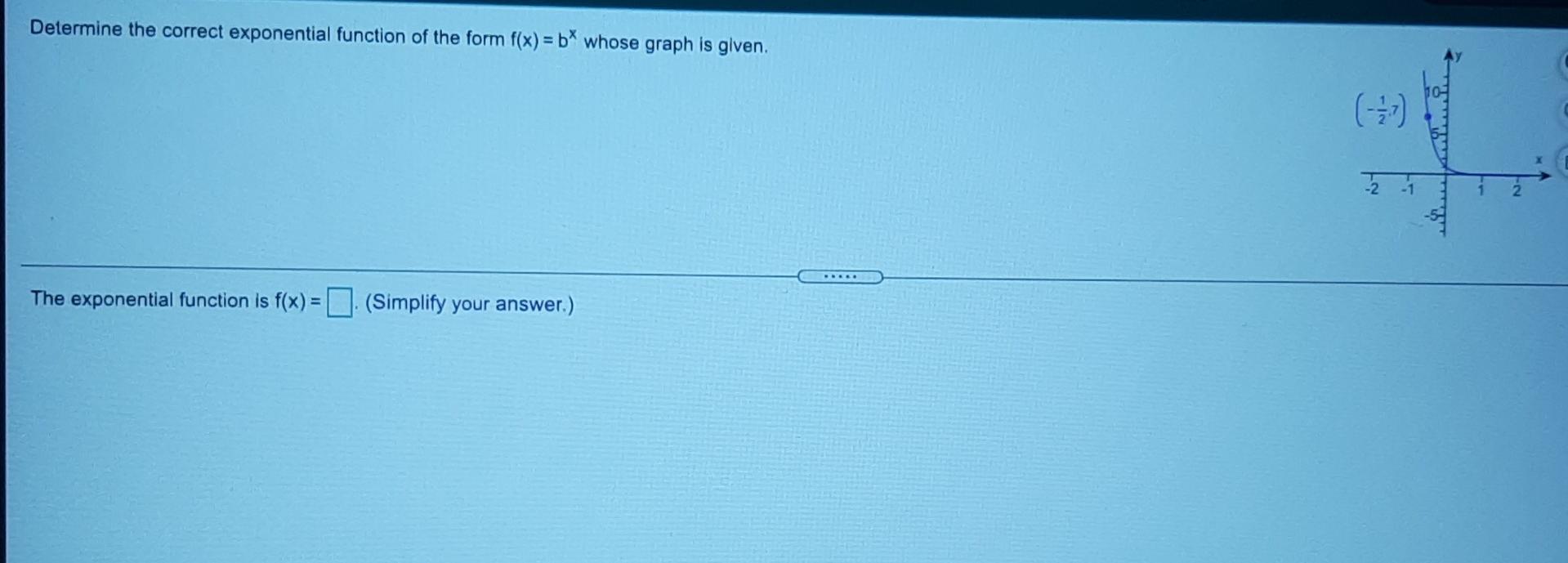 Solved Determine The Correct Exponential Function Of The