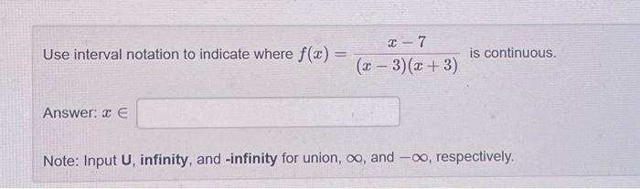 Solved Use interval notation to indicate where | Chegg.com