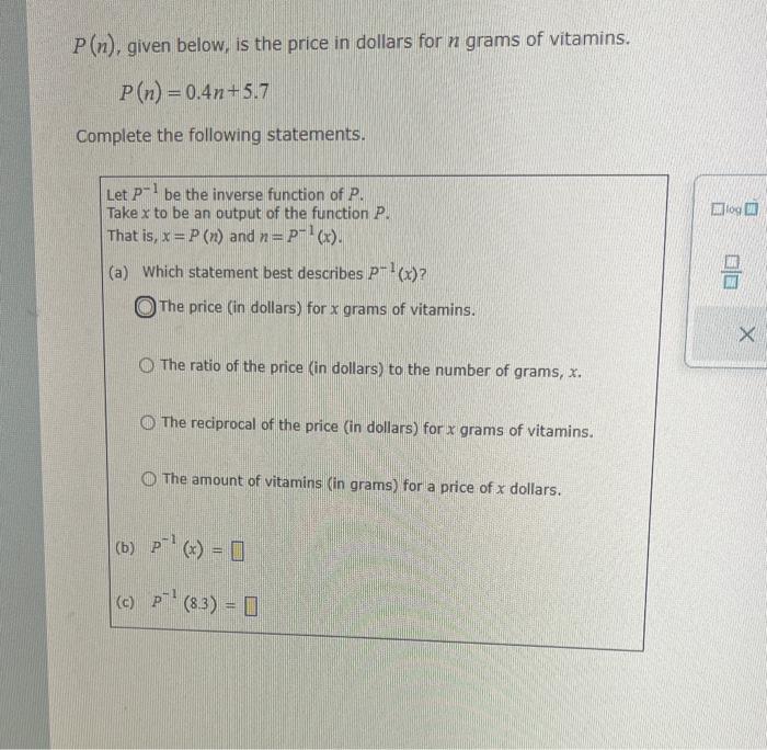 Solved P(n), given below, is the price in dollars for n | Chegg.com