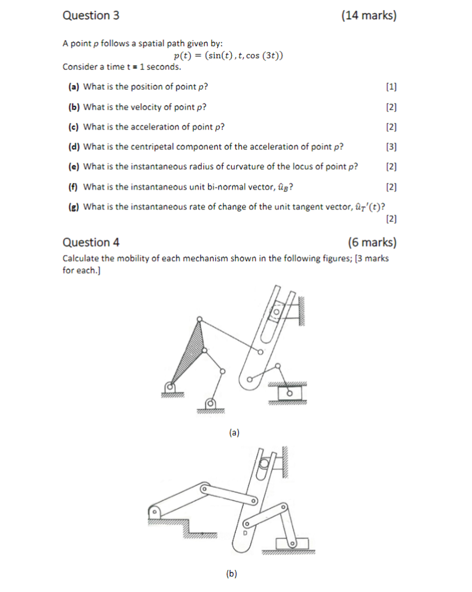 Solved A point p ﻿follows a spatial path given | Chegg.com