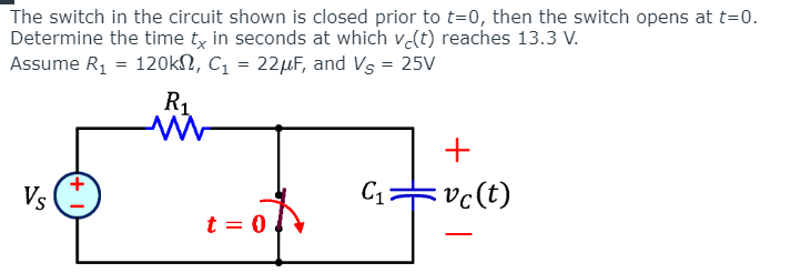 Solved The switch in the circuit shown is closed prior to | Chegg.com