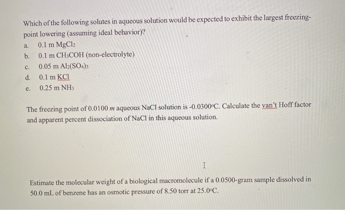 Solved Sucrose is a nonvolatile, nonionizing solute in | Chegg.com